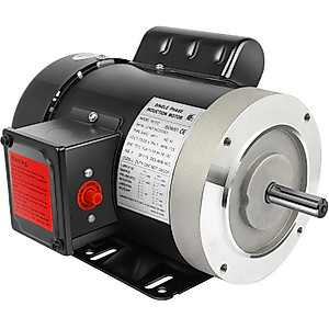 1 HP Electric Motor, 1750RPM General Purpose Motor, Single Phase Motor 56C Frame 13.6/6.8A 115/230V TEFC CW/CCW for Air Compressor and General Equipment