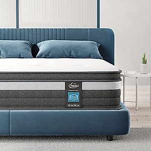 TeQsli Twin Mattress - 10 Inch Gel Memory Foam Hybrid Mattress in a Box for Pressure Relief and Cooling Sleep - Medium Firm Pocket Innerspring Mattress - CertiPUR-US Certified - 10-Year Support