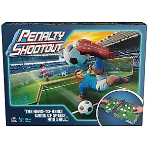 Spin Master Games Penalty Shootout, Mini Soccer Finger Board Game Tabletop Foosball Football Goal Family Sports Cool Fun Toy Gift, for Adults and Kids Ages 8 and up