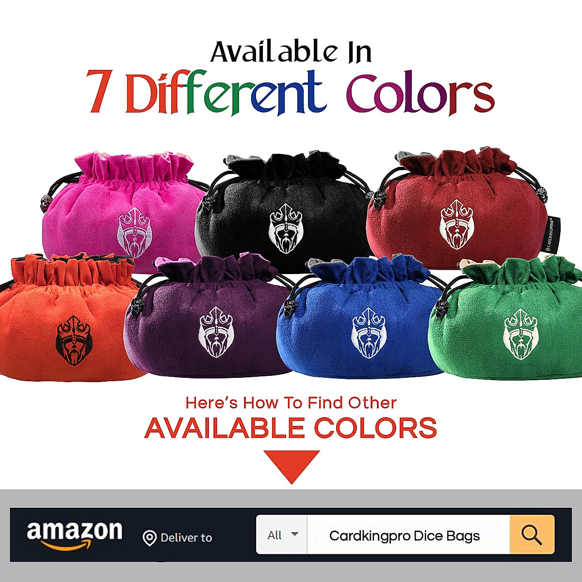 CardKingPro Immense Dice Bags with Pockets - Black - Capacity 150+ Dice - Great for Dice Hoarders [Patented Design]