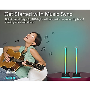 TRELC Desktop Atmosphere Sound Pickup Rhythm Light, Gaming Headphone Stand with LED Light, Headset Holder Hanger Rack Backlight for Gamers Table Game Earphone PC PS5 Accessories（2 Packs）