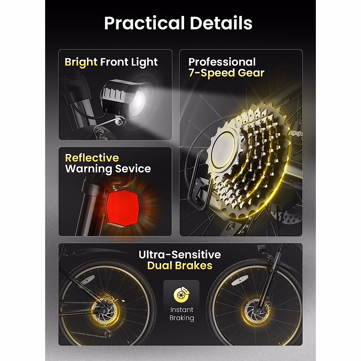 Heybike Electric Bike for Adults,750W Peak Brushless Motor,up to 40Miles,22mph Max Speed Electric Mountain Bike,480WH Removable Battery Ebike,27.5'' Tires, 7-Speed and Front Suspension