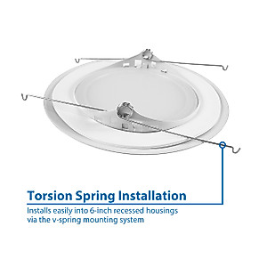 NICOR Lighting 6 inch White Recessed Shower Trim with Albalite Lens (17505)