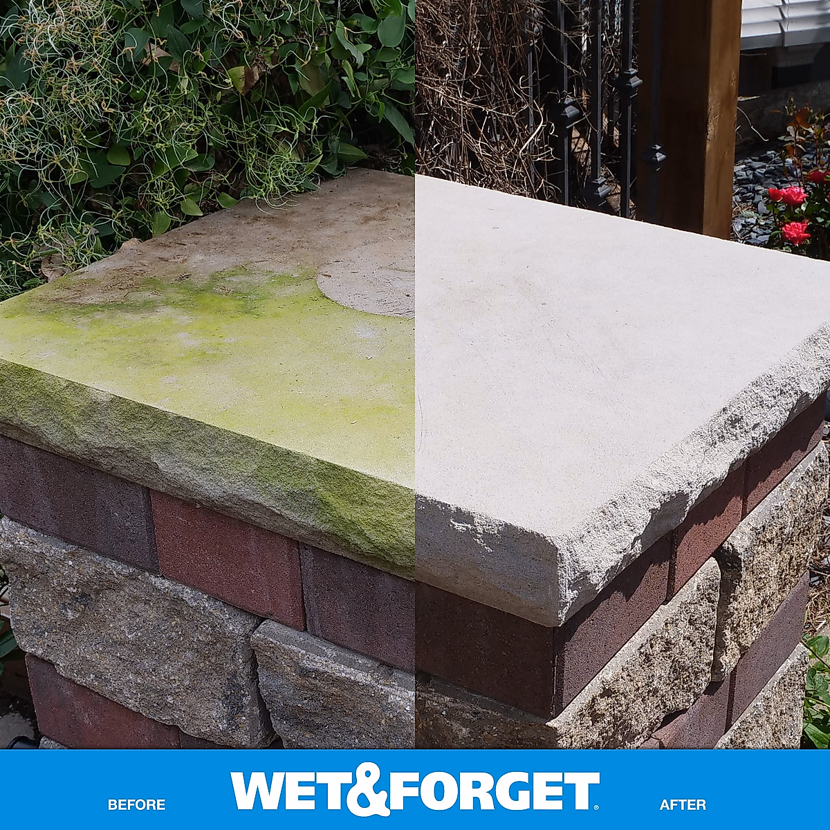 Wet & Forget Moss, Mold, Mildew, & Algae Stain Remover Multi-Surface Outdoor Cleaner Concentrate, Original, 128 Fluid Ounces