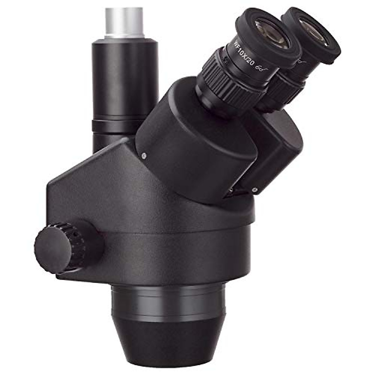 AmScope 7X-45X Black Trinocular Zoom Stereo Microscope Simul-Focal Head