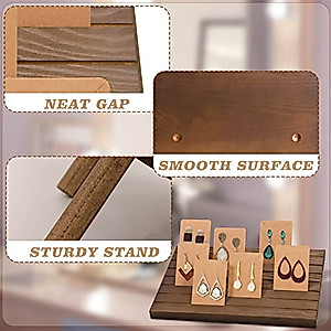 ZYP Wooden Earring Display Stands for Selling,Portable Jewelry Display Retail Earring Jewelry Organizer Stand Jewelry Showcase Rack Earring Card Holder Display with 50 Earring Cardboard