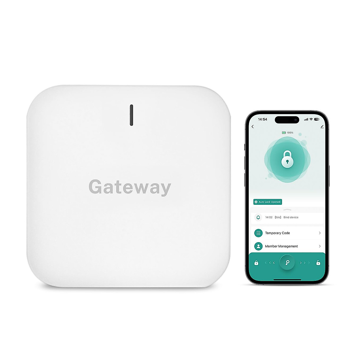 LOQRON Wi-Fi Gateway for Tuya Smart Door Lock, Wi-Fi Bridge for Bluetooth Lock Remotely Control with Tuya/SmartLife App, Gateway Smart Hub Remote Control for Door Locks
