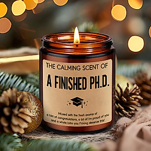 LEADO Graduation Candle - PhD Graduation Gifts, Doctorate Graduation Gifts, 2024 Graduation Gifts for Her, Him - Funny Dissertation Gift, Congrats Grad Gifts for Doctoral Graduates, Women, Men