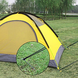 EUOKOK 9" Tent Stake Inflatable Stakes 12 Packs,Metal Tent Pegs Heavy Duty Ground Stake Hooks for Fencing, Tarp and Outdoor Christmas Decorations Yard