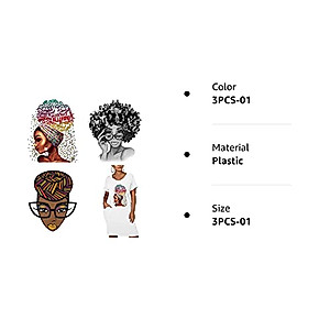 Black Smart Queendom Beauty Iron On Patches for Clothing DIY Transfer Decals on T-Shirt Hoodie Pillow 3Pcs