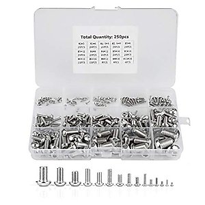 Screws Set, High Hardness 250pcs Socket Screw Bolt for Laptop Keyboard for Memory for Motherboard for Keyboard for Computer Hard Disk