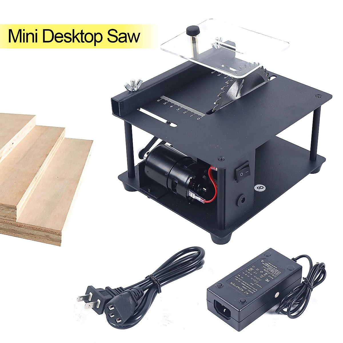 CHUNILLE Electric Table Saw Bench Woodworking Cutting Saw Wood Plastic Cutter 7-Speed Mini Table Saw For Home DIY Woodworking (Style 3)