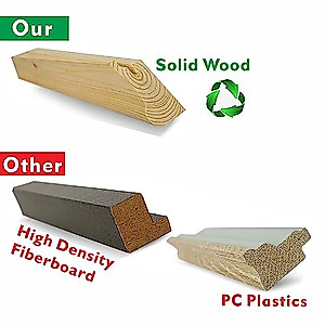 ZzHobbiEs 4 Grids Trading Cards Display Frame, Solid Wood Frame with 4 Pieces Magnetic Card Holder Wall Mount Or Table Stand Display for Football Basketball Collector Cards(Standard Cards, 4Grids)