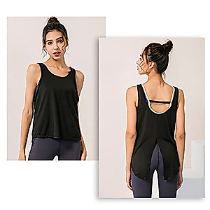 Athletic Tank Tops for Women Loose fit 3 Pack Open Back Strappy Yoga Workout Running Shirt Womens Shirts Summer