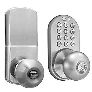 MiLocks DKK-02SN Indoor Electronic Touchpad Keyless Entry Door Lock, Satin Nickel