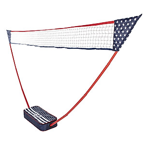 Triumph Sports Patriotic Portable Badminton Set with Freestanding Base Sets Up on Any Surface in Seconds – No Tools or Stakes Required, Multi