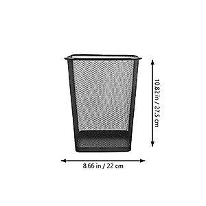 HANABASS Black Mesh Metal Trash Can Square Mesh Wire Wastebasket Vintage Garbage Bin Reusable Bedroom Rubbish Can for Kitchen Farmhouse Home Office