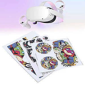 Mxzzand Scratchesproof, VR Headset Stickers, Comfortable, High Performance, VR Controller Headset Stickers,for Oculus Quest 2 Vr Gaming Glasses(Monster League)