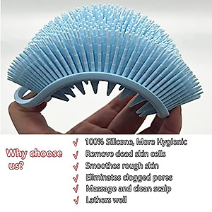 Higoney 2Pack Silicone Body Scrubber, Dual Sided Bath&Shampoo Brush, Silicone Bath Scrubber, Scalp Massager, Silicone Loofah, Exfoliator Bath Sponge Shower Loofah Scrubber Brush for All Kinds of Skin