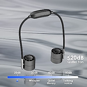 Cosyzone Portable Neck Fan, Hands Free Rechargeable Neck Fan Long-lasting, 360°Cooling Hanging One-touch Fan, Personal Fan 3 Speeds Adjustable for Outdoor Sport Traveling Camping - Black