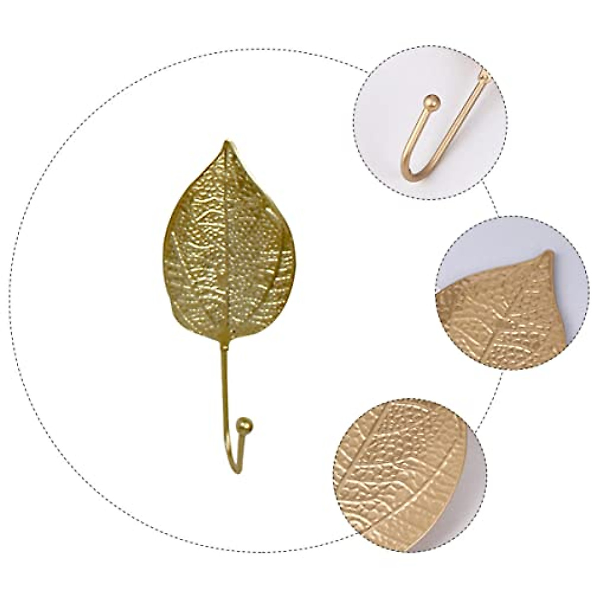 Cabilock 3pcs Planter Hat Coat Golden Art Hangers Shaped Style Leaf Door Cast Storage Hook Hanger Wall Sculpturre Purse Hanger: Holder Bathroom Doorway Key Home Display Decoration