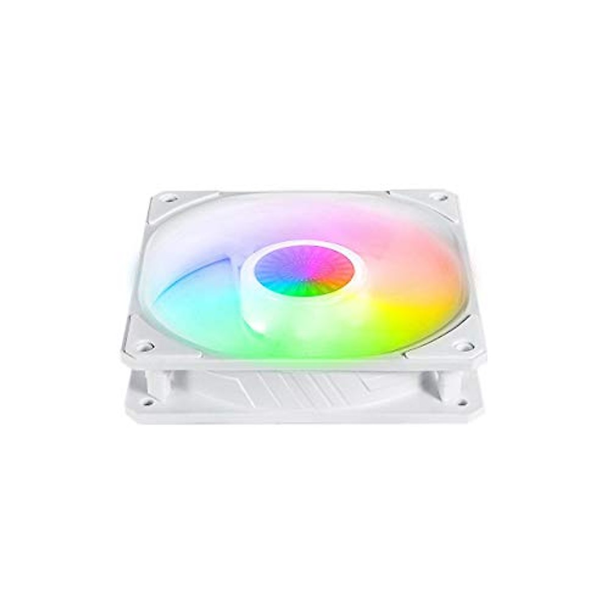 Cooler Master SickleFlow 120 ARGB Fan (White Edition) - 120mm Square Frame Fan, Air Balance Curve Blade Design, PWM Control for Computer Case & Liquid Radiator (SickleFlow 120 ARGB, White)