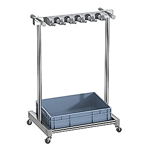 LOJOO Floor Standing Movable Mop Broom Holder Utility Racks, Put Wet mops Cleaning Tool Rack Stainless, Cleaning Tool Cart Storage, for Schools Hospitals Factories Hotels Restaurant