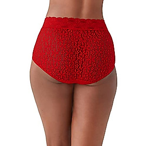 Wacoal Women's Halo Lace Brief Panty, Barbados Cherry, Large