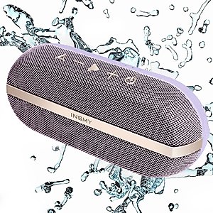 INSMY Portable Bluetooth Speakers, IPX7 Waterproof Floating 20W Wireless Speaker Loud Sound Rich Bass, Stereo Pairing Max 40W, 24 Hours Built-in Mic for Outdoors Camping Pool (Purple)