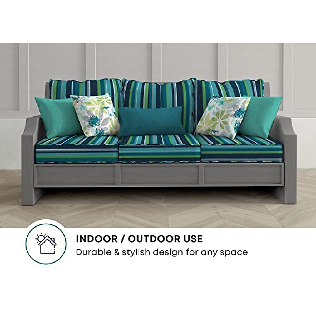 Honeycomb Outdoor Stripe Poolside Deep Seating Patio Cushion Set: Resilient Foam Filling, Weather Resistant and Stylish Set, Seat: 24" W x 23" D x 6.5” T; Back: 27" W x 24” L