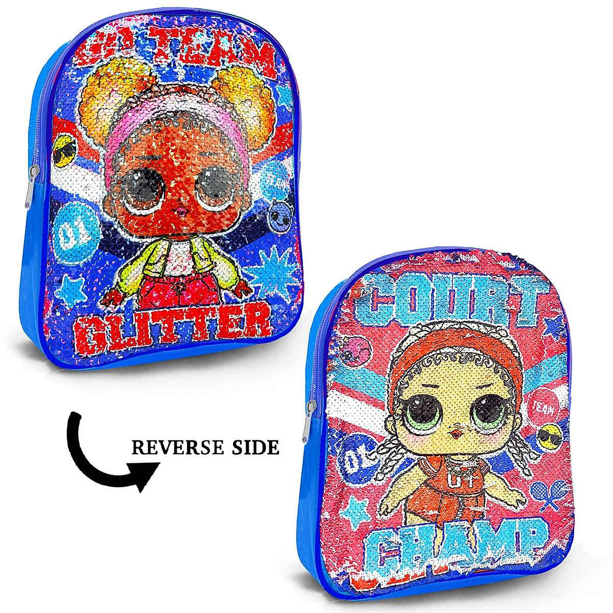 LOL Surprise Backpack Mini for Girls Kids Toddlers - 12" Small LOL Surprise Backpack with Reversible Sequins, Stickers, More | LOL Surprise Party Supplies, Backpack Bundle