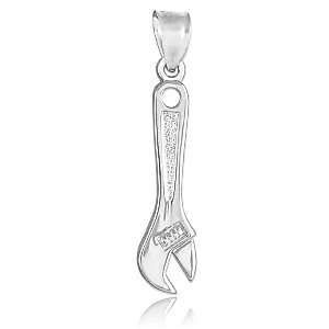 925 Sterling Silver Wrench Charm Pendant
