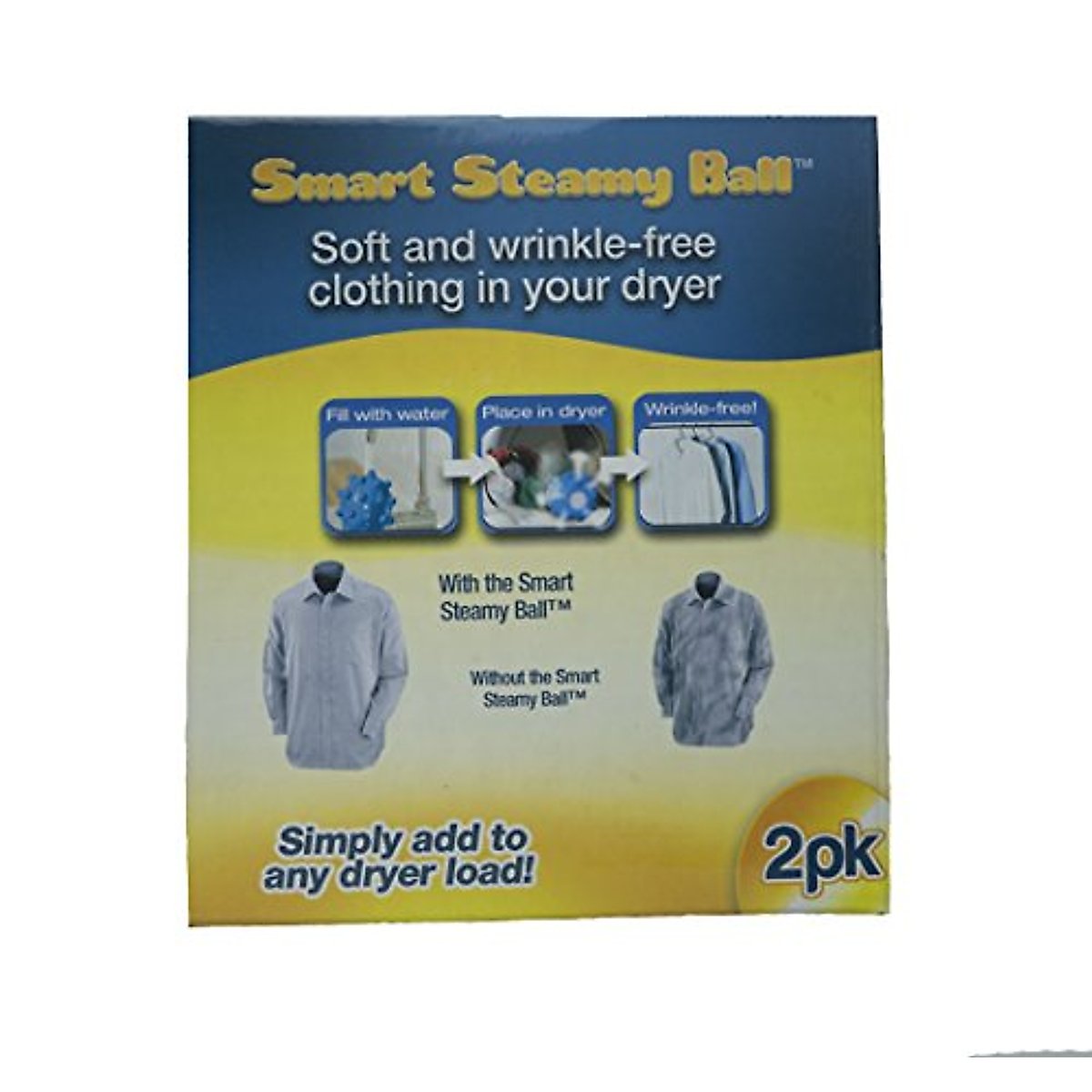 Smart Steamy Ball - Wrinkle Releasing Dryer Balls - Laundry Dryer Fabric Softening Ball - 2 Boxes
