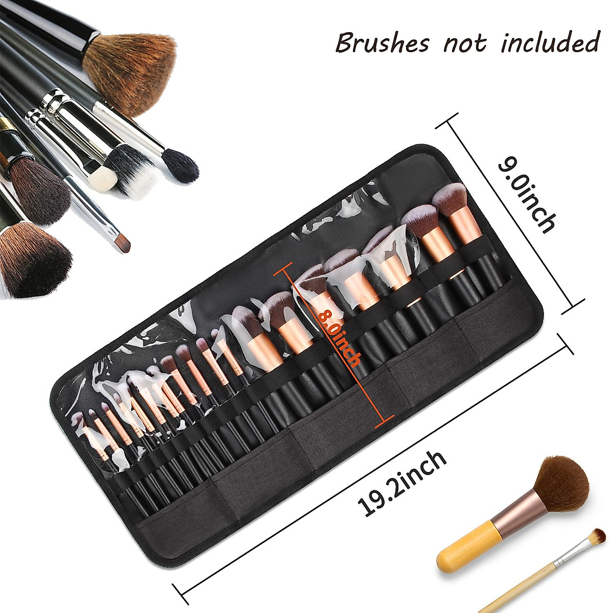 OCHEAL Makeup Brush Holder,Makeup Brush Organizer,Travel Makeup Brushes Bag Cosmetic Bags Pouch for Women Cosmetic Brushes Makeup Artist -Brushes Not included