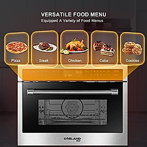 Built In Microwave, GASLAND Chef BMD1602S 24 Inch Built-in Convenction Microwave Oven with 1.6 Cu. Ft Capacity, 1000 Watt, Sensor Cook, Drop Down Door in Stainless Steel