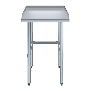 AmGood Commercial Work Table Open Base with Backsplash and Side Splashes | Stainless Steel Prep Table for Kitchen, Restaurant, Garage, Laundry | NSF (24" Width x 24" Length)