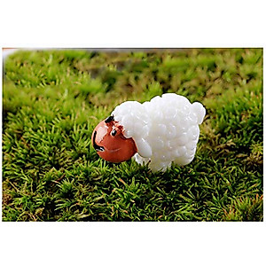 X Hot Popcorn 30 Pcs Miniature Sheeps Mini Garden Herd of Sheeps Moss Micro Landscape Decoration DIY Resin Home Decor Animals Micro Fairy Garden(15Male Sheep+ 15Mother Sheep),Sheep