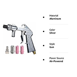 Jewboer Sand Blaster Gun,Sandblasting Sandblaster Gun Kit for Sandblast Blast Cabinet with Ceramic Nozzles