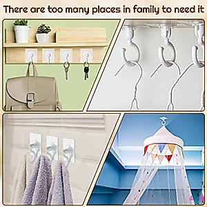 Jetec 9 Pieces Adhesive Ceiling Hooks White Under Cabinet Hooks Plastic Heavy Duty Adhesive Hooks Utility Hooks for Ceiling Hanging Sticky Ceiling Hooks for Kitchen Bathroom Bedroom Wall Hooks Holder