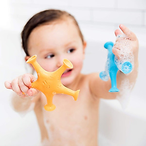 Ubbi Starfish Stretch and Suction Bath Toys, Baby Bath Accessory, Water Toys for Toddler Bath Time, Fun Baby Water Toys, Set of 3