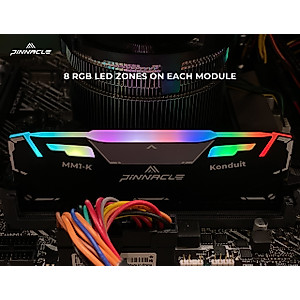 Timetec Pinnacle Konduit RGB DDR4 3600MHz PC4-28800 CL18-22-22-42 XMP2.0 Overclocking 1.35V Compatible for AMD and Intel Desktop Gaming PC Memory Module RAM (RGB Black, 64GB KIT(4x16GB))