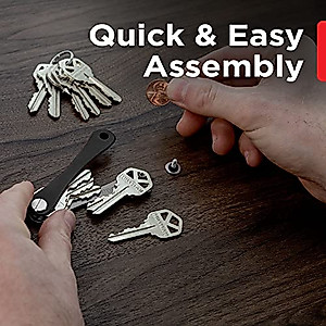 KeySmart Flex - Compact Key Holder and Keychain Organizer (up to 8 Keys, Black)