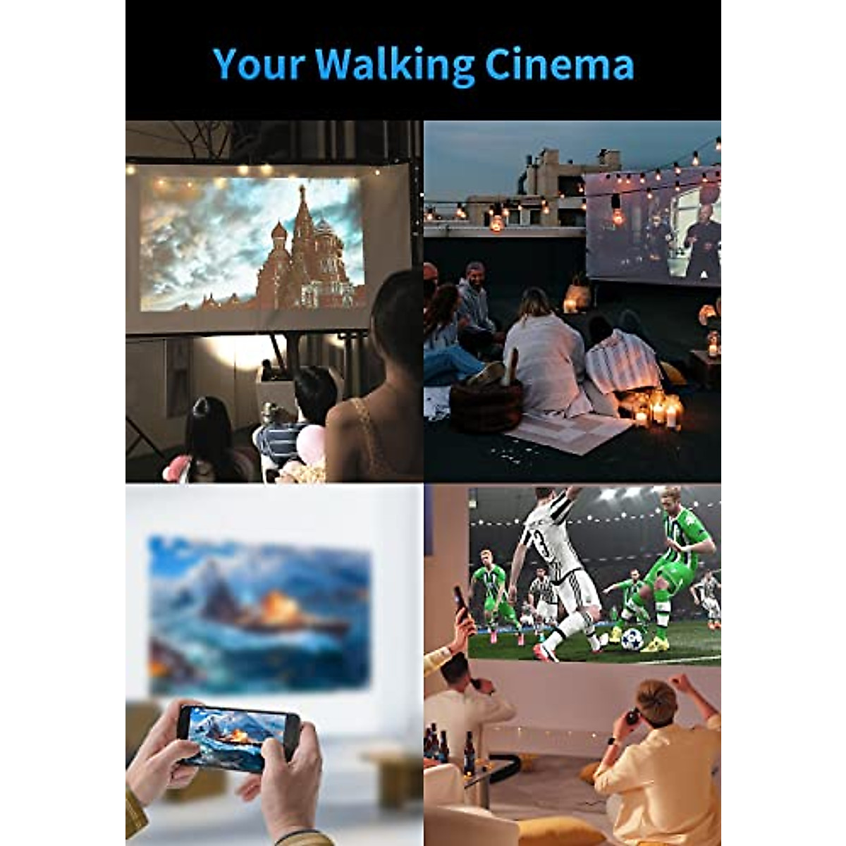 WANBO TT Portable Projector Netflix-Certified, Auto Focus Native 1080P 650 ANSI Home Video Projector with 5G WiFi and Bluetooth, 4K Dolby Audio Supported Smart Mini Projector,HDR10, Digital Zoom