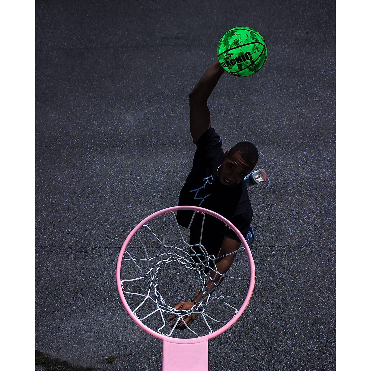 MILACHIC Basketballs, Glow in The Dark Basketball Indoor Outdoor Holographic Glowing Leather Basketball Official Size 7/29.5", Basketball Gifts for Boys, Girls, Men, Women