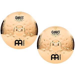 Meinl 14" Hihat (Hi Hat) Cymbal Pair - Classics Custom Extreme Metal - Made in Germany, 2-YEAR WARRANTY (CC14EMH-B)