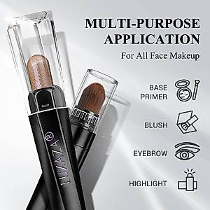 LUXAZA 10PCS Eyeshadow Stick,Shimmer And Neutral Champagne Pink Metallic Eye Shadow sticks,Cream Pencil Crayon with Smudge-proof & Waterproof,Eye Brightener Stick