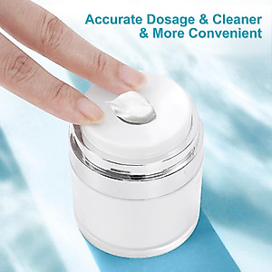 7 Pack Bubimon Airless Pump Jars, 1.7oz/50ml Cosmetic Containers, Leak Proof Refillable jar, Cream Jar, Vacuum Bottle for Cream Lotion, Toiletries, Shampoo, Body wash