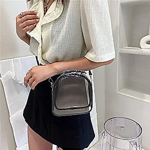 Enkrio Clear Bag Stadium Approved Clear Purses for Women Stadium with Adjustable Strap Clear Crossbody Bag for Concerts Sports Events Festivals (Black)