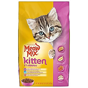 Meow Mix Kitten Li'L Nibbles Dry Cat Food, 3.15 Pound Bag (Pack of 4)