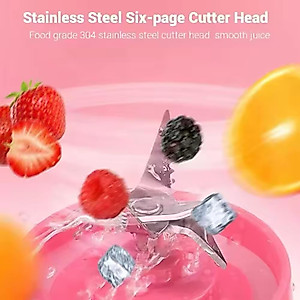 16oz Portable Blender, USB Rechargeable Personal Size Blenders, Smoothie Blender with 6 Blades for Protein & Shakes, Mini juicer with Extra Handle Lid for Travel Sports Outgoing